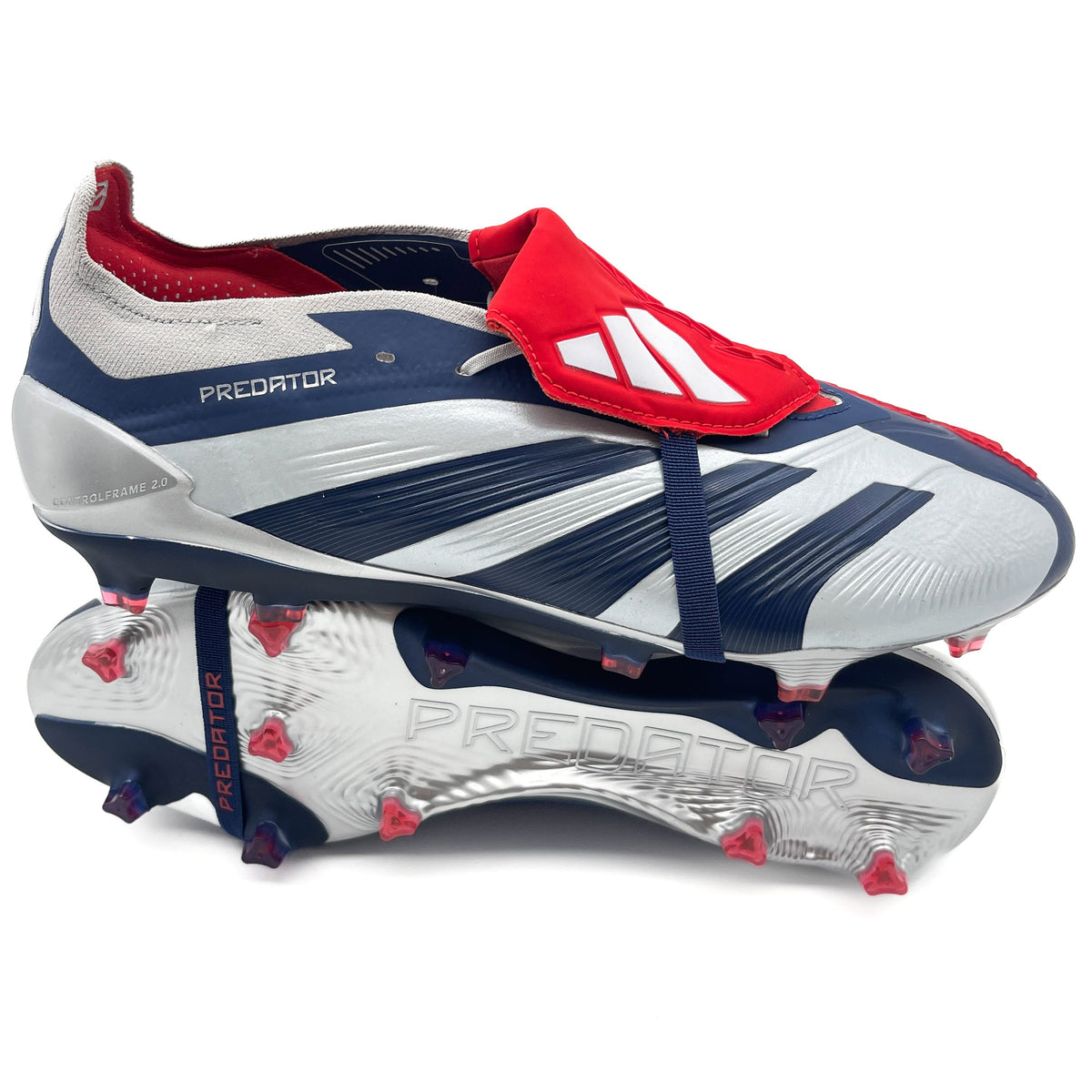 Adidas Predator Elite FG ELITE Roteiro 'Silver/Tech Indigo/Vivid Red L ...