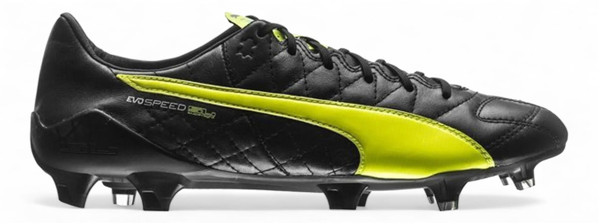 Puma Evospeed 1.4 SL Leather FG "Black/Yellow" – Boots Plug