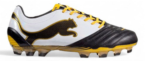 Puma Powercat 1.12 SL FG "Black/White/Yellow" – Boots Plug